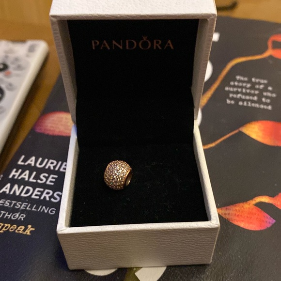 Pandora | Jewelry | Pandora Gold Ball Charm With Faux Diamonds | Poshmark